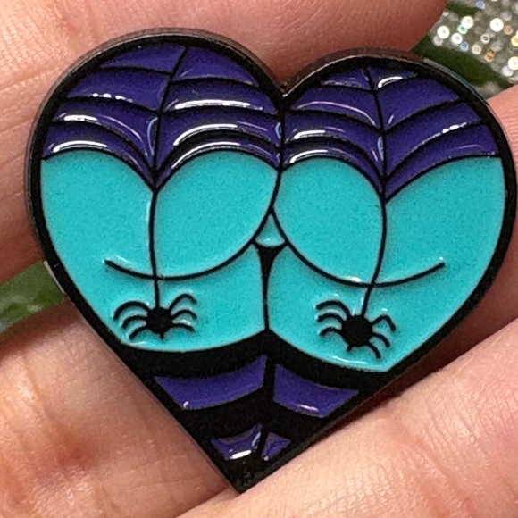 Jewelry | Sexy Bum Heartshaped Blue And Purple Enamel Pin Super Glossy ...